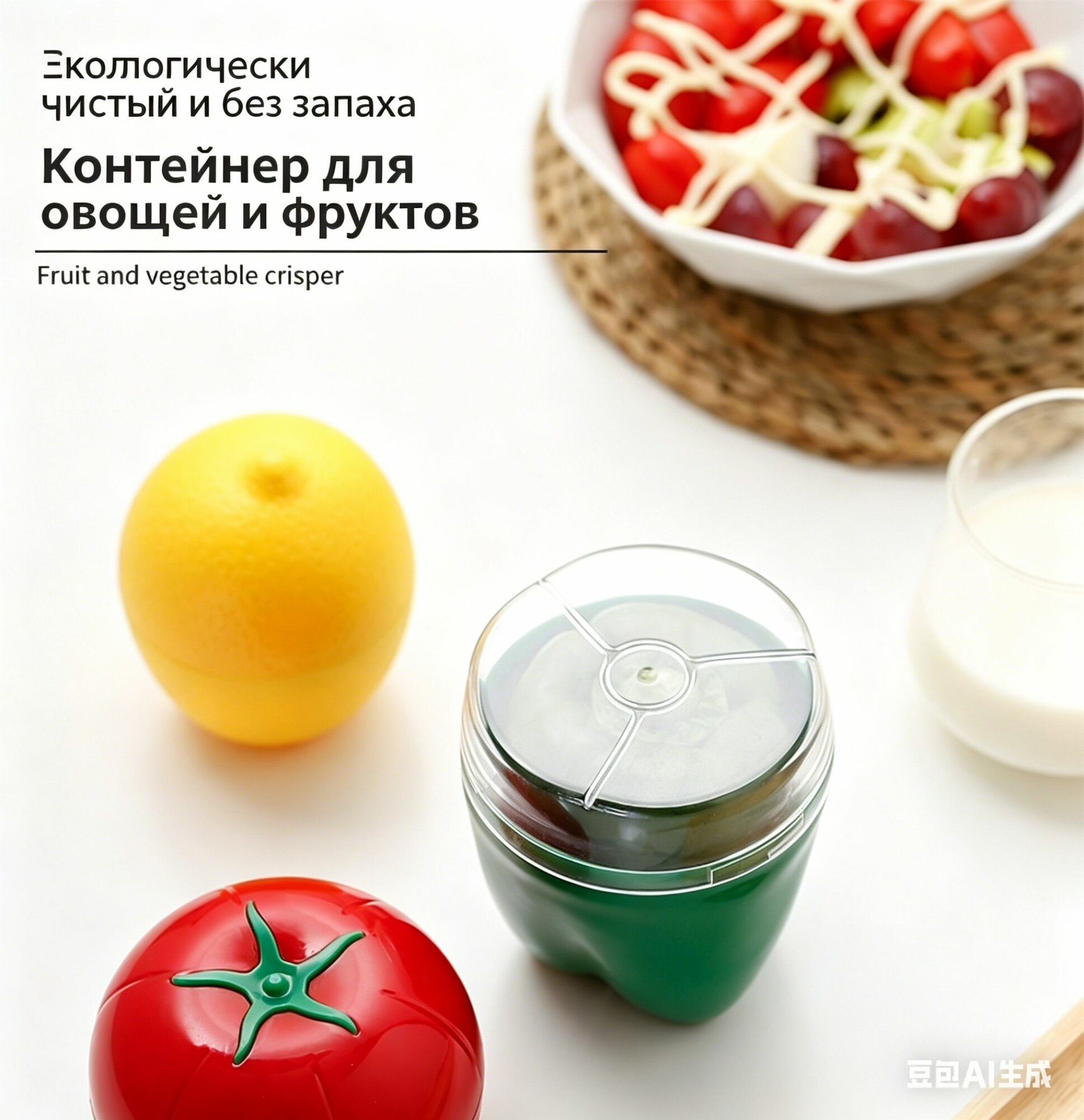 Контейнер для хранения нарезанных лимонов пищевой ПП 8х10 см