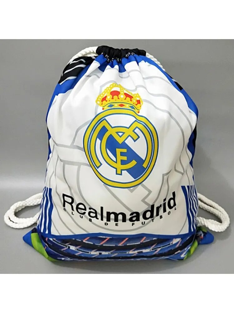 Спортивный рюкзак Real Madrid для обуви и формы, для школы и тренировок, белый