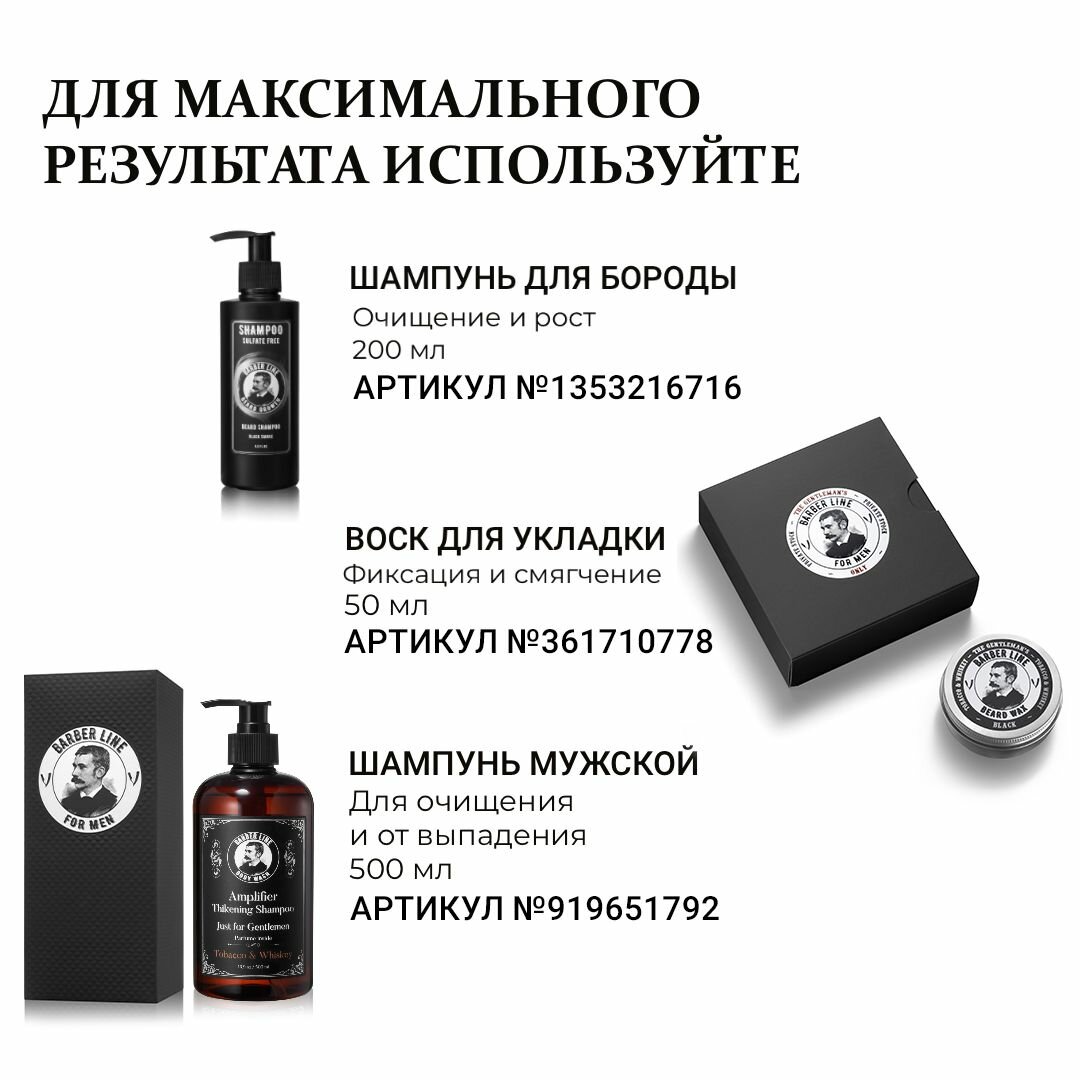 Лосьон для роста бороды, Barber line, средство для роста бороды 17%