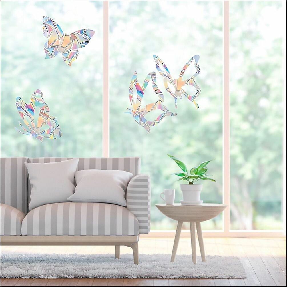 Электростатические наклейки Window Films Creative Chic, для окон, 30х20 см, красная — фото 1