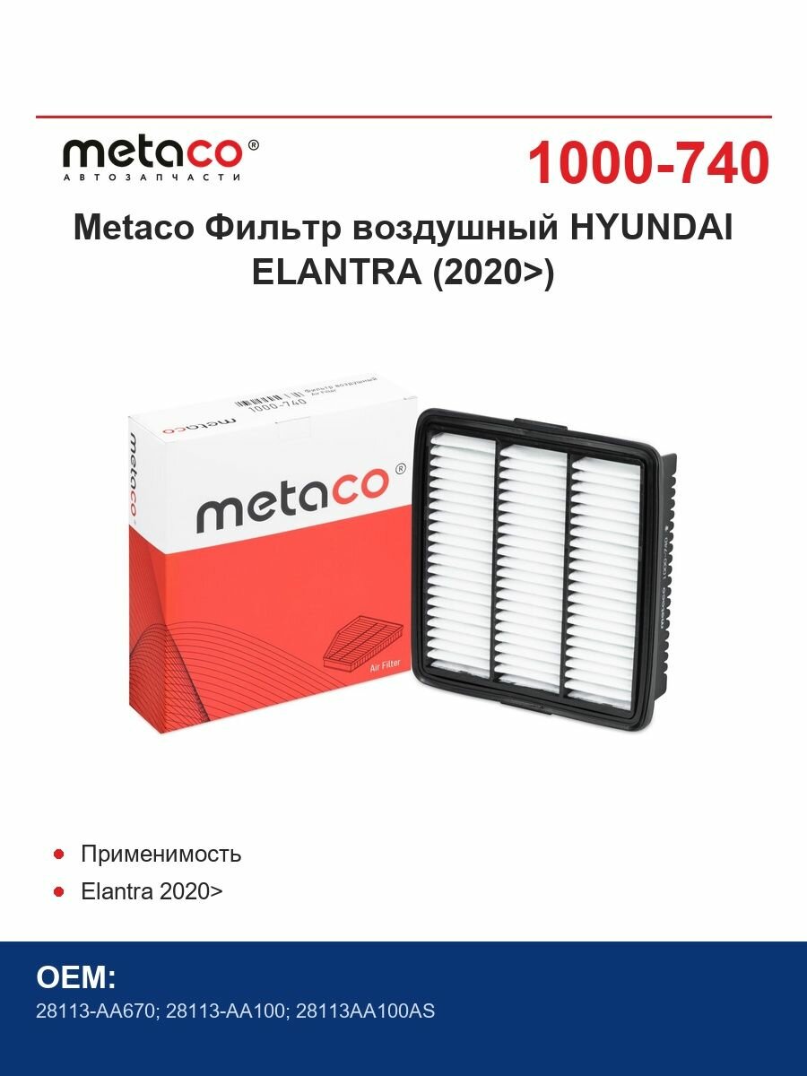 Metaco Фильтр воздушный HYUNDAI ELANTRA (2020>)
