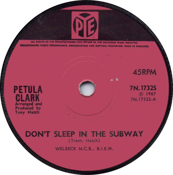 Пластинка Petula Clark "Don't Sleep In The Subway" 7" (Single/UK/1967) VG/VG