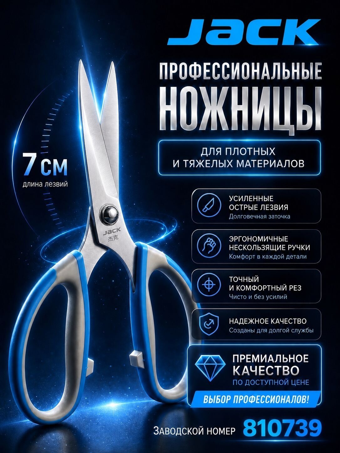 Jack Ножницы для тяжелых материалов 810739
