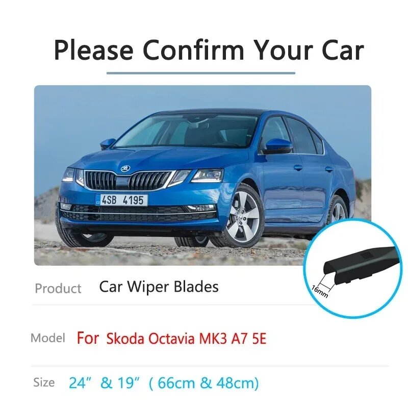 Щетки стеклоочистителя передние для Skoda Octavia 3 A7 MK3 5E 2013 2014 2016 2017 2018 2019