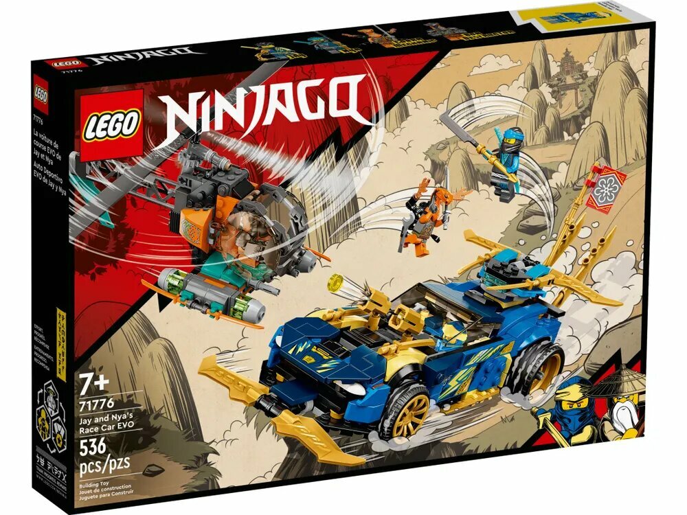 Лего NINJAGO серия, LEGO 71776 Гоночный автомобиль ЭВО Джея и Нии, lego конструктор для мальчика, лего для девочек