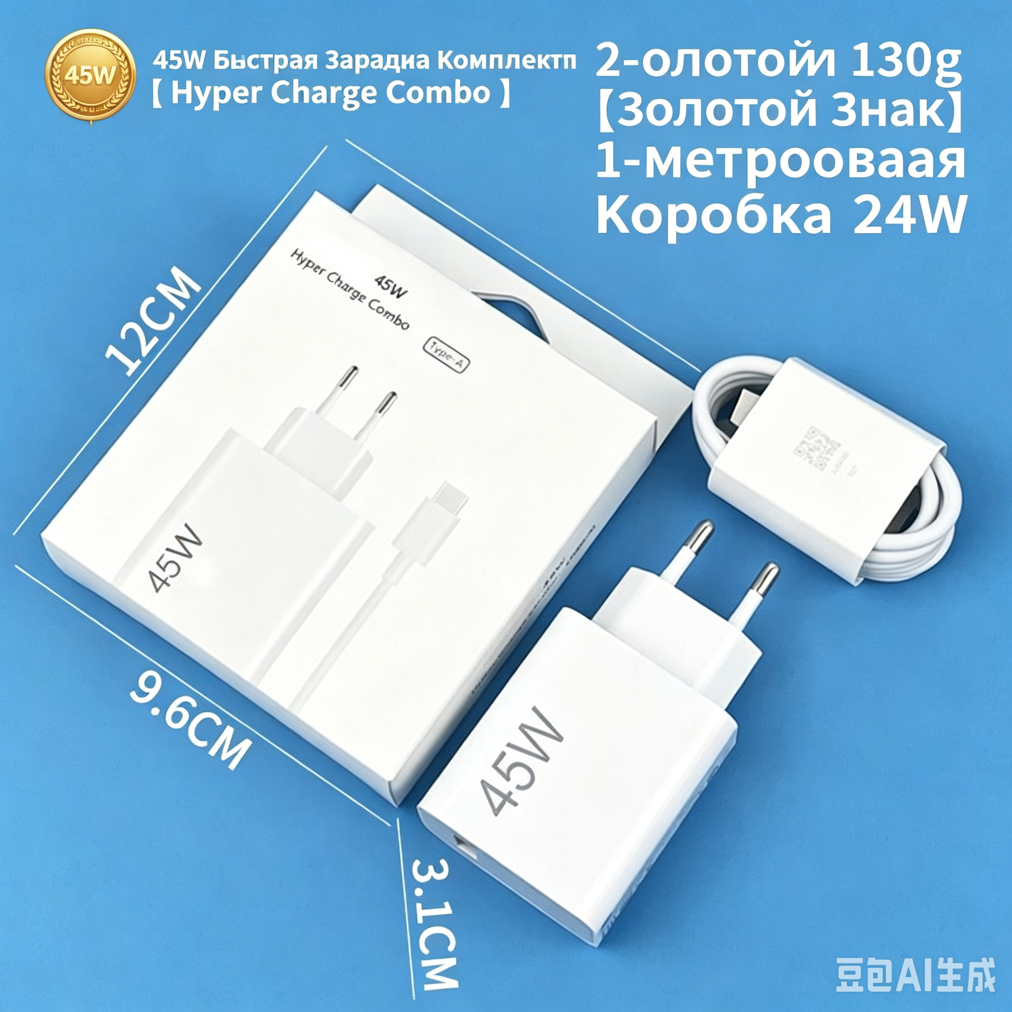 Зарядное устройство, выходная мощность 120Вт, для смартфонов и ноутбуков