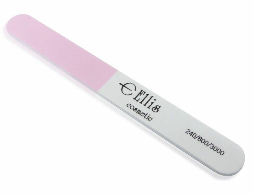 Ellis Cosmetic Пилка Прямая Розовая/белая, 240/800/3000