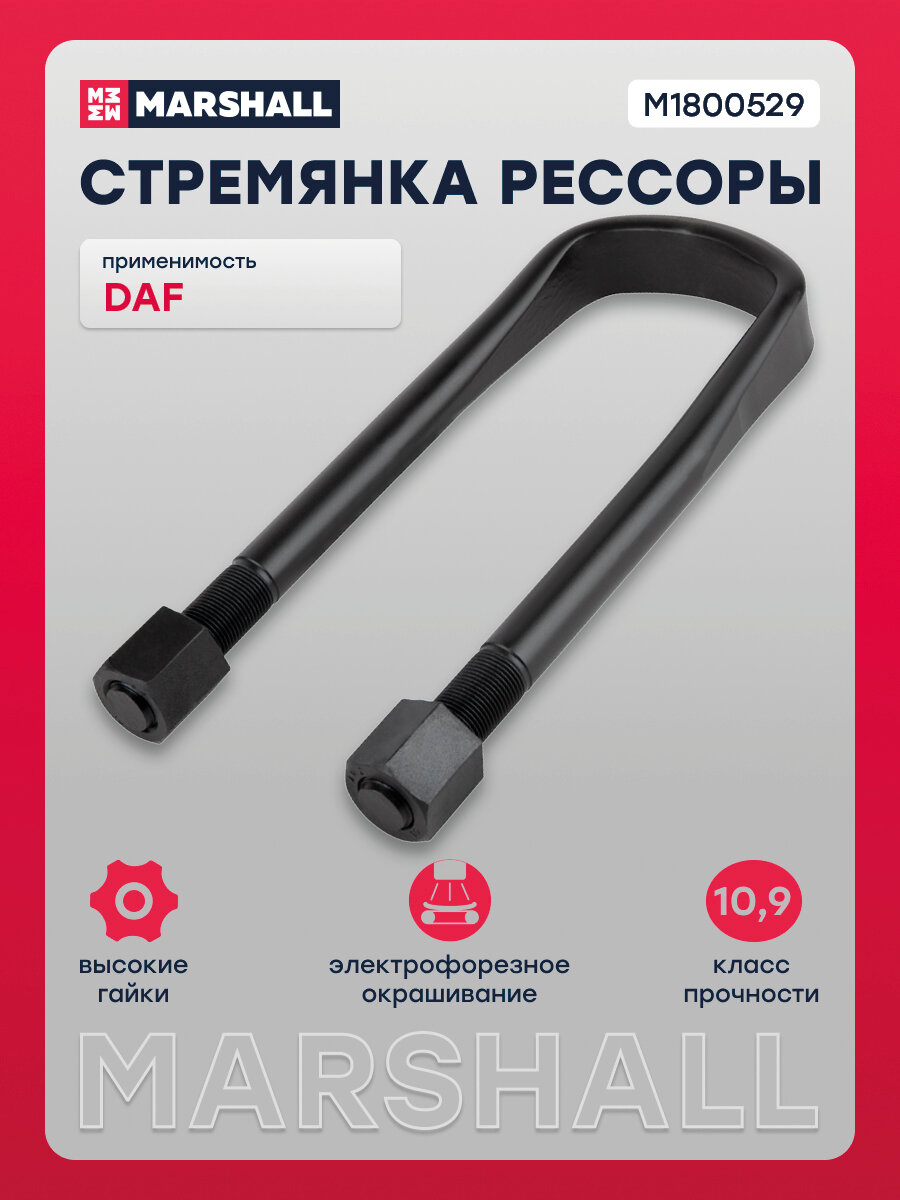 Стремянка рессоры DAF (M20x82/260x60) с гайками