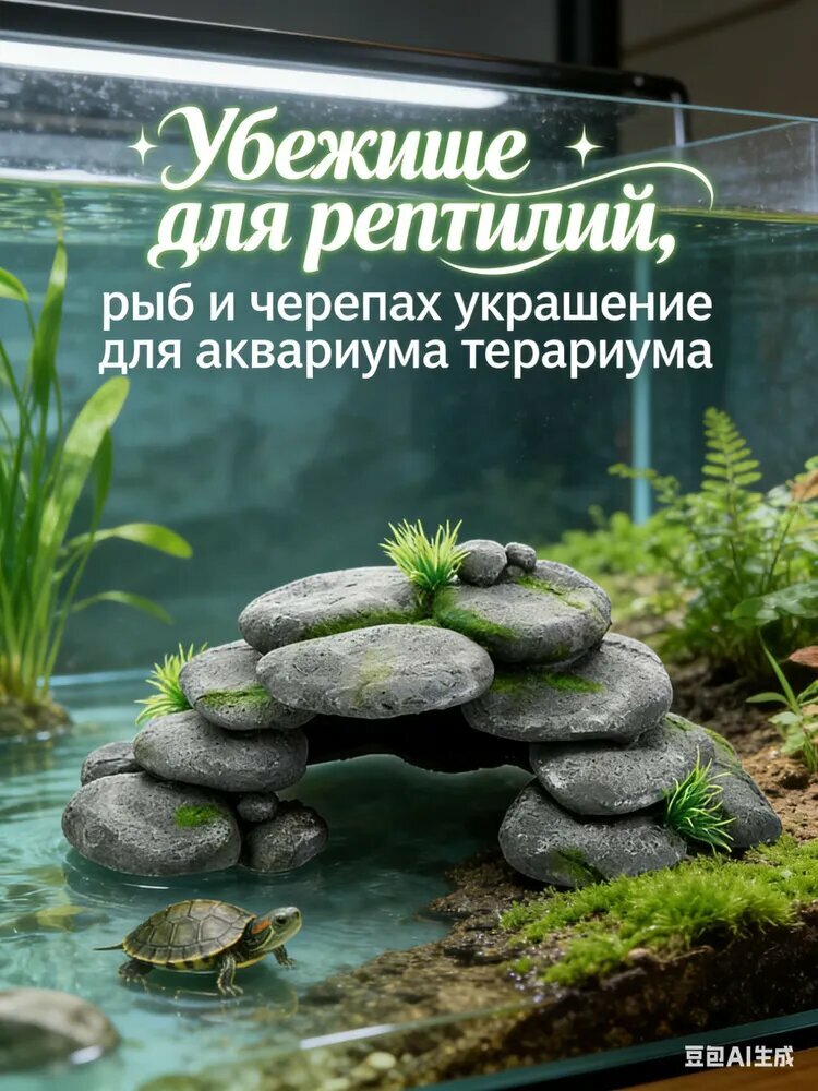 Убежище для рептилий, рыб и черепах украшениедля аквариуматеррариума, 1 шт.