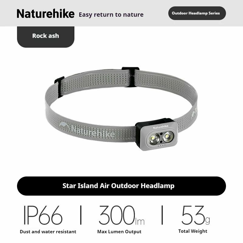 Naturehike Xingyu Air налобный фонарь желто-серый Rock Gray