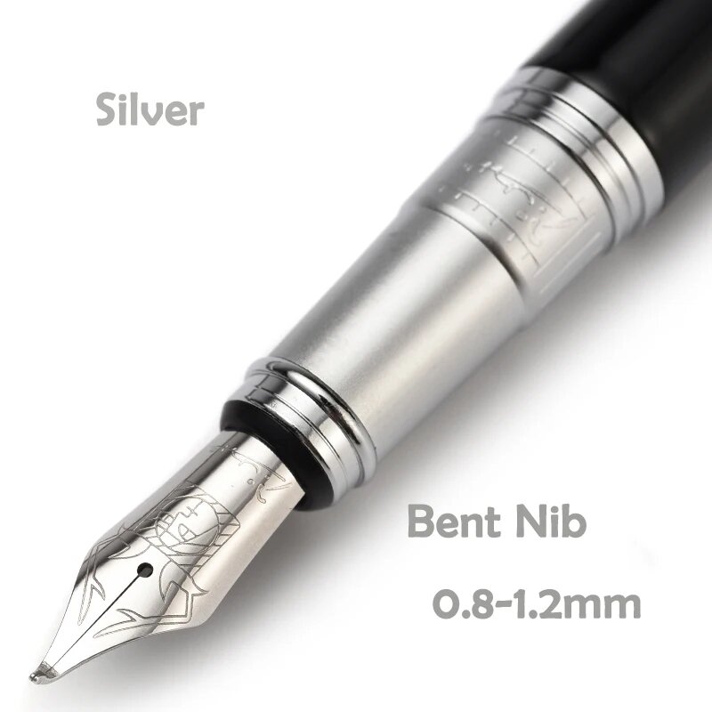 Перьевая ручка Picasso 906 Athens Dynasty, перо 0.8-1.2mm, Bent Nib, Silver Cap