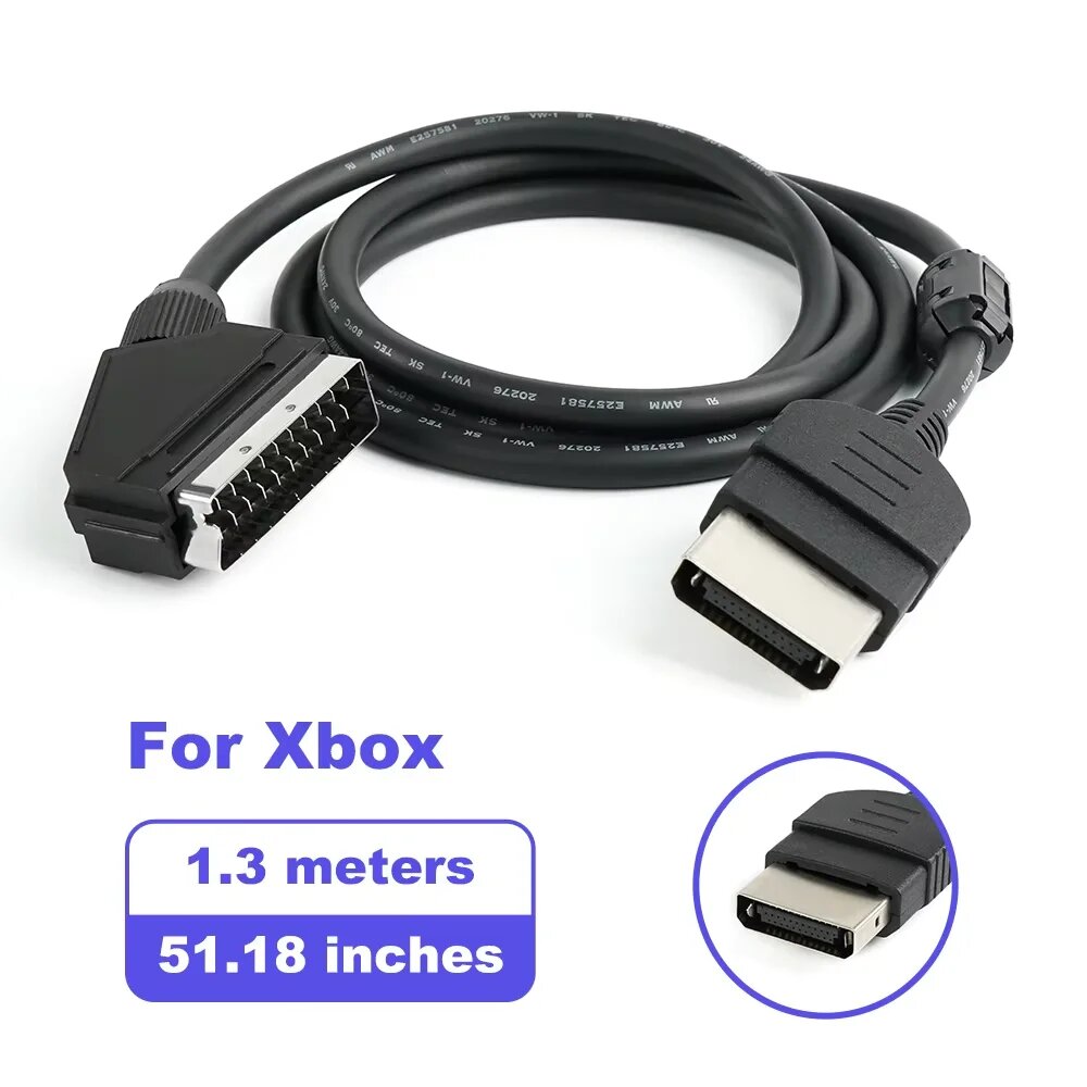 RetroScaler Композитный видеокабель 1,3 м SYNC RGB Scart для Saturn/MD/Xbox/PS1/PS2