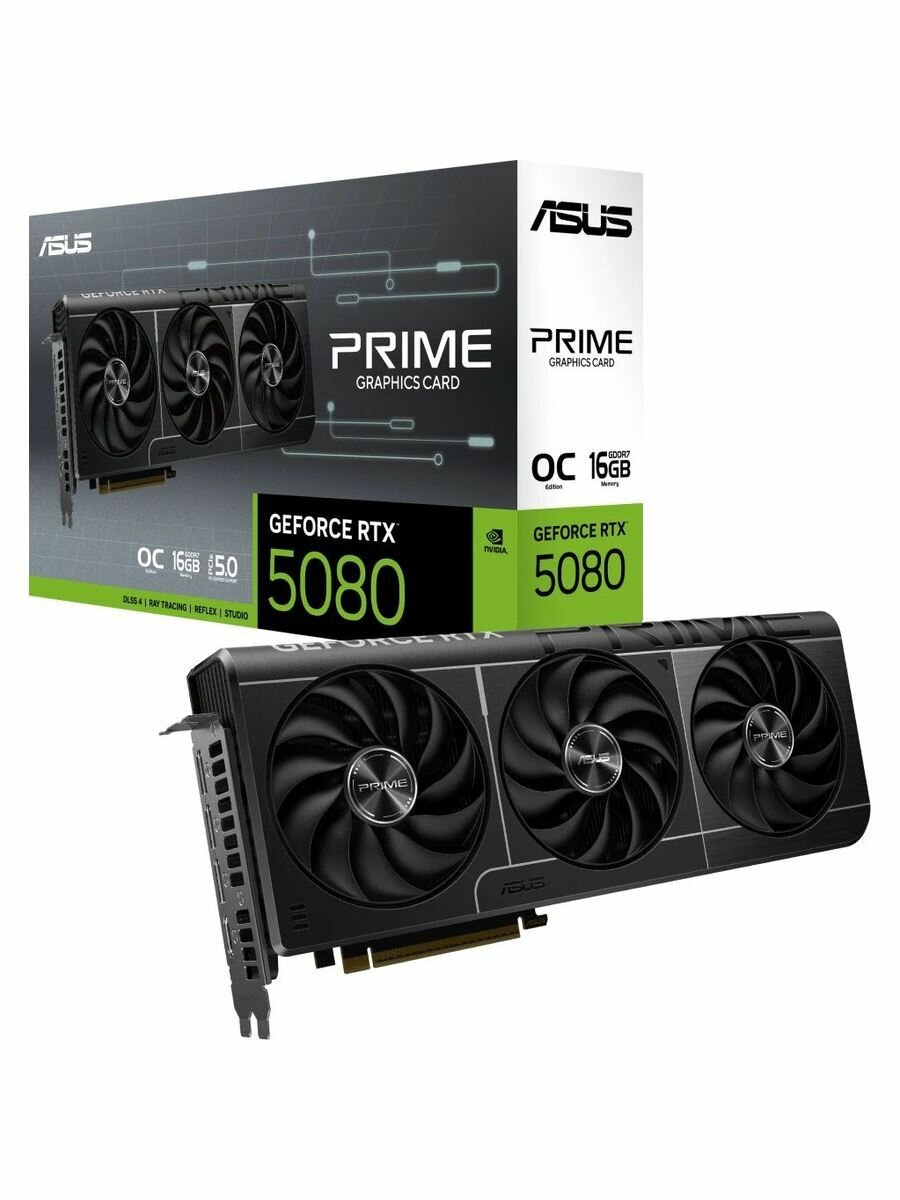 ASUS Видеокарта GeForce RTX 5080 PRIME OC Edition 16 ГБ (PRIME-RTX5080-O16G)