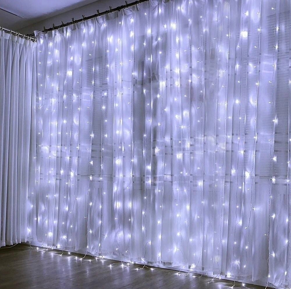 Электрогирлянда интерьерная Штора Светодиодная белая 240 led, 2х2 м, питание От сети 220В