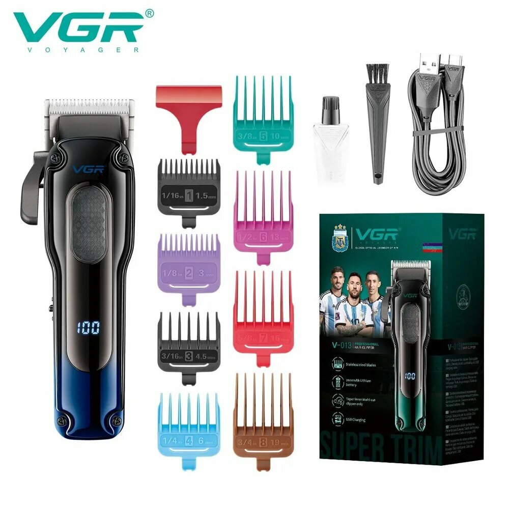 VGR Машинка для стрижки VGR-013, синий
