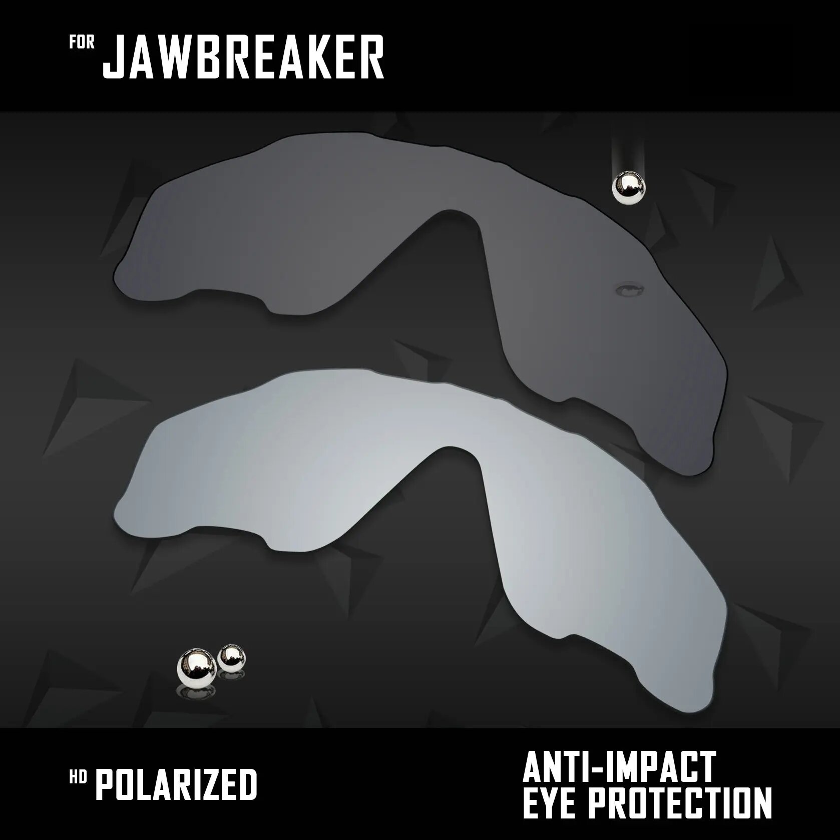 Линзы OOWLIT для Oakley Jawbreaker, Black-Silver