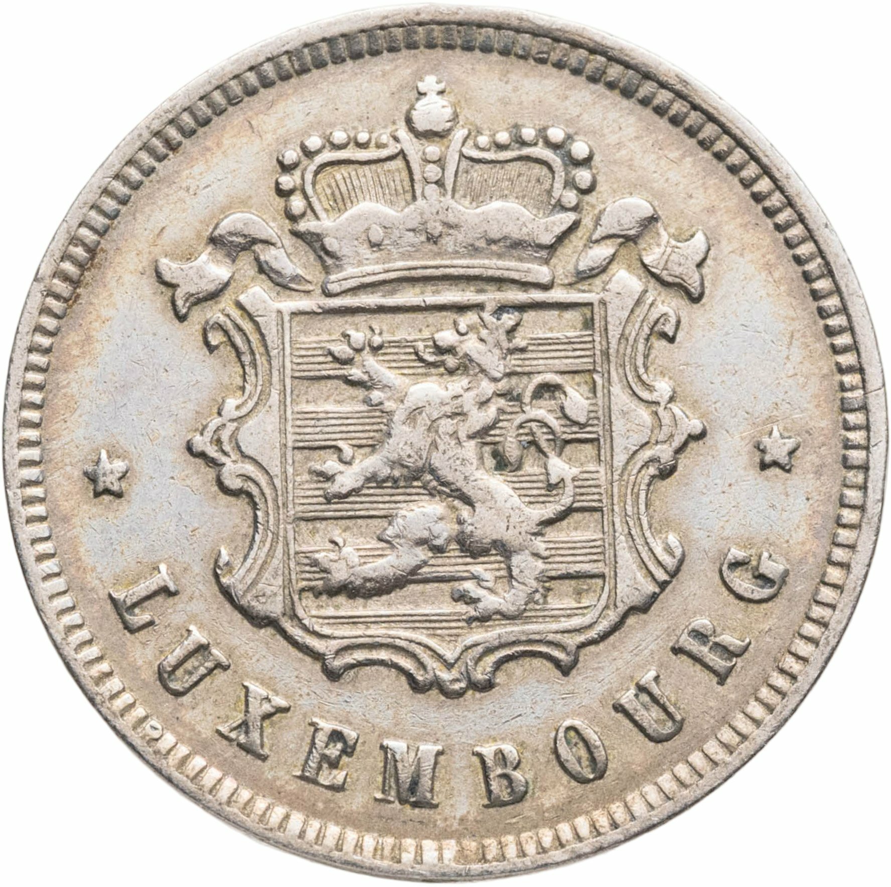 Люксембург 25 сантимов centimes 1927, Мельхиор медь-никель, в сохранности VF-XF