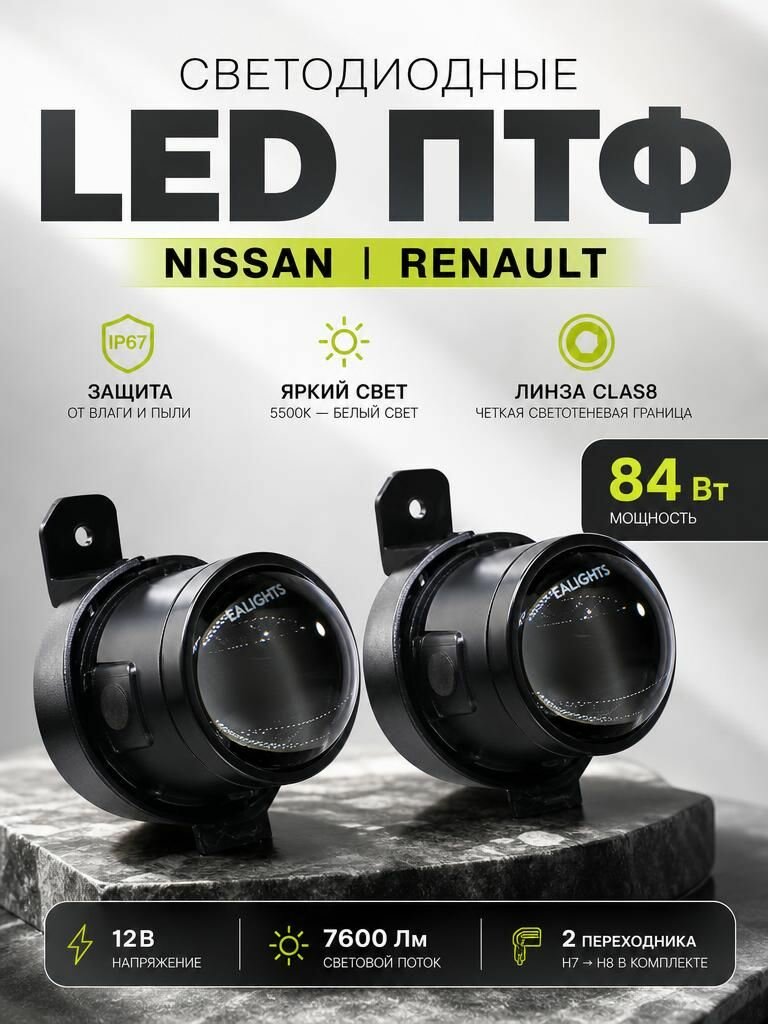 Светодиодные Противотуманные фары для Nissan Renault Ниссан Рено Clio Almera Teana
