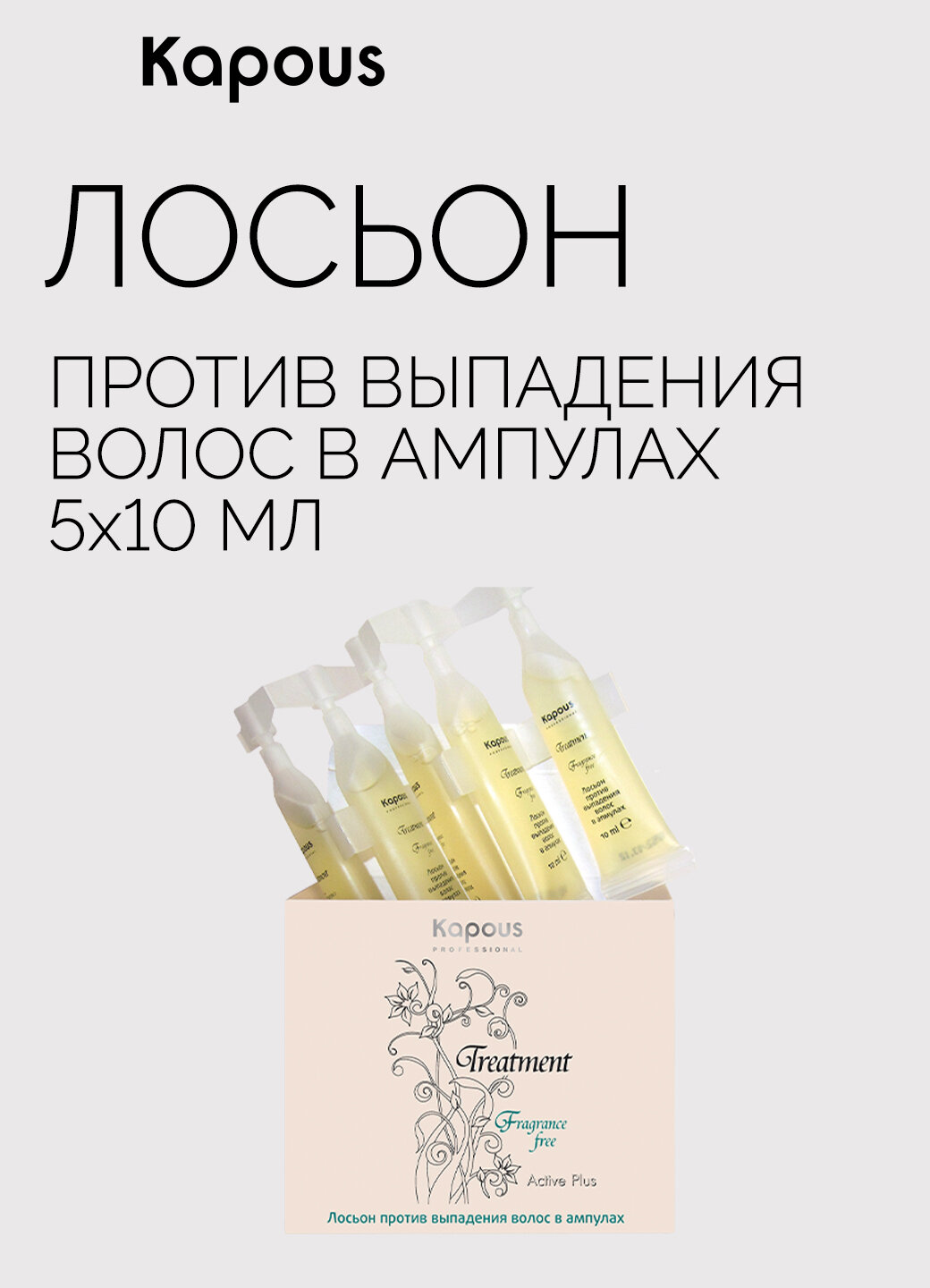 Лосьон против выпадения волос в ампулах Treatment, 5*10 мл