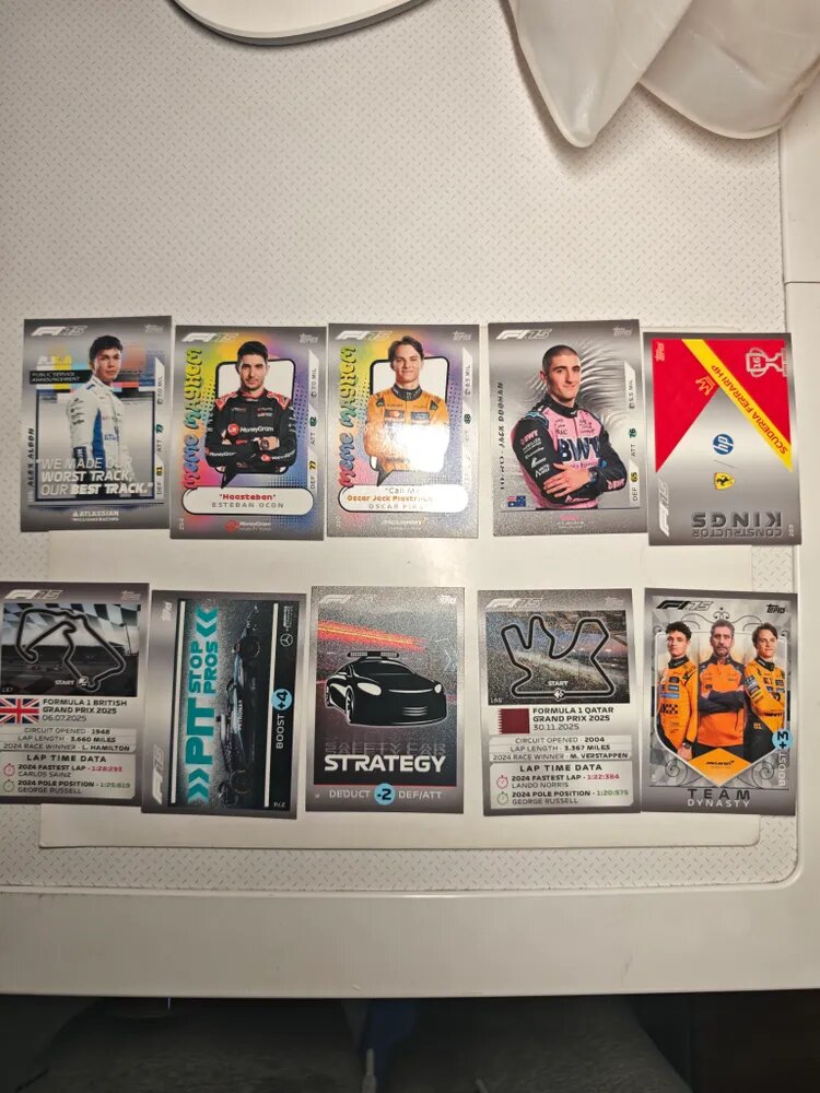 Набор стандартных коллекционных карточек Topps 2025 Tubro Attax F1