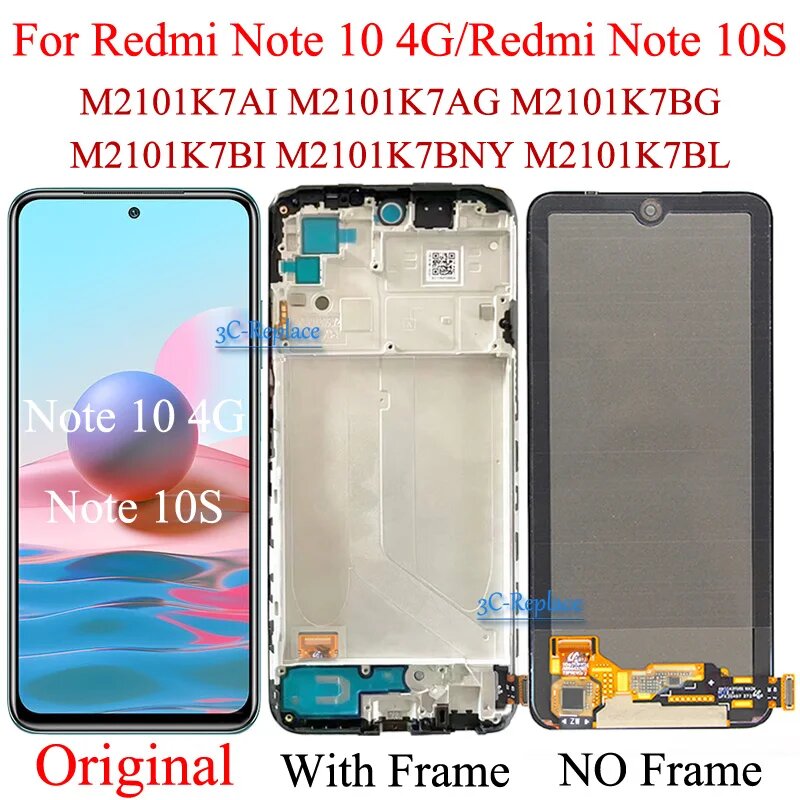 Дисплей Xiaomi Redmi Note 10 4G/10S Oled With Frame 6.43"