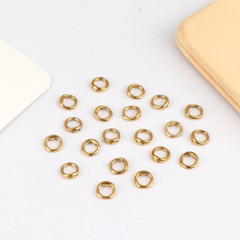 Застежки для бижутерии HWetR, нержавеющая сталь, 5, 6, 8 мм, 20 шт. gold 6mm 20pcs