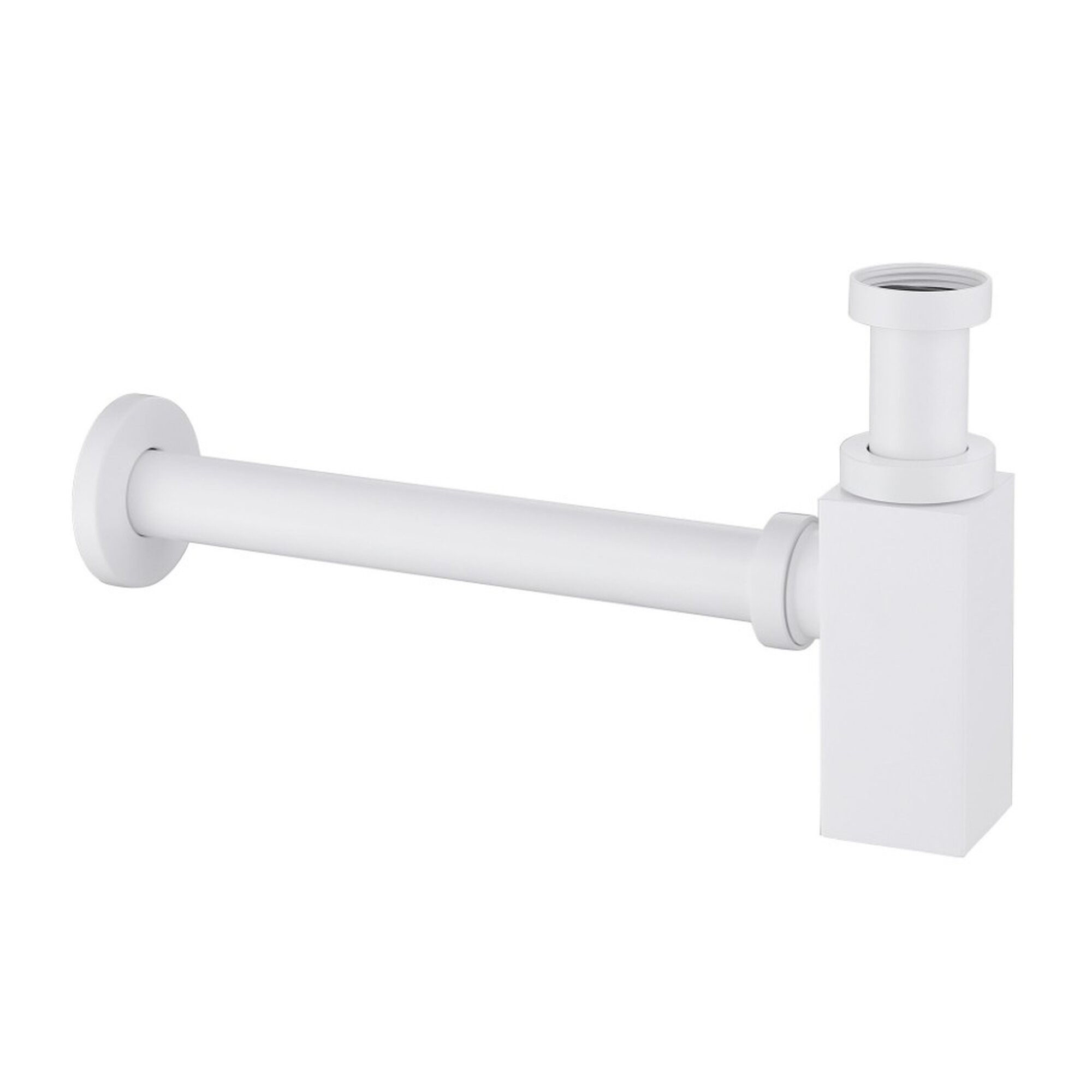 Сифон для раковины ABBER AF0031W белый матовый, трубный (коленный), латунь