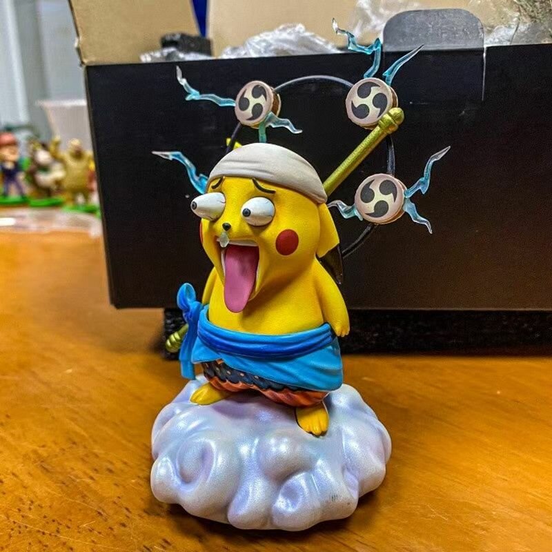 Подвижная фигурка Пикачу (GK Thor Enel) из One Piece с комичным выражением лица.
