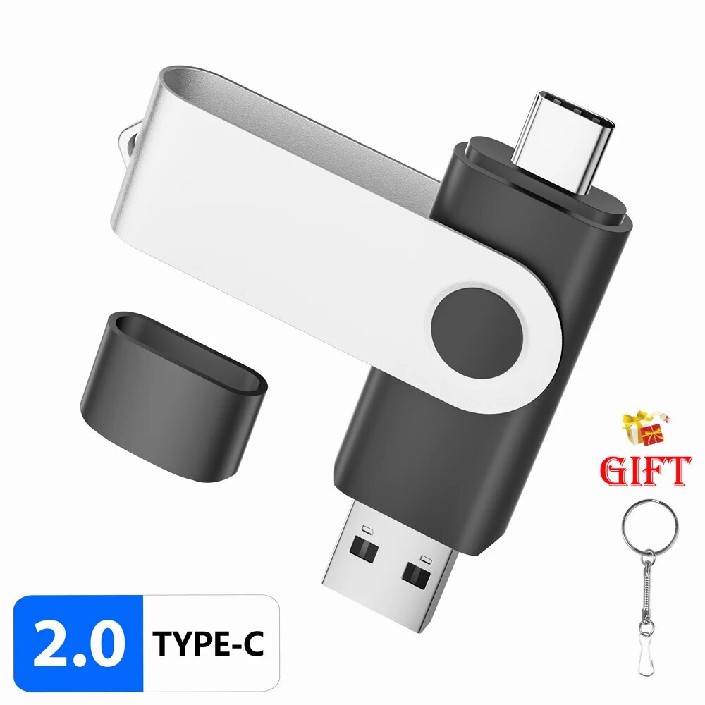 USB-флешка JASTER 2-в-1 8+128 ГБ фиолетовая/зелёная Белый, 16 ГБ, серебристый