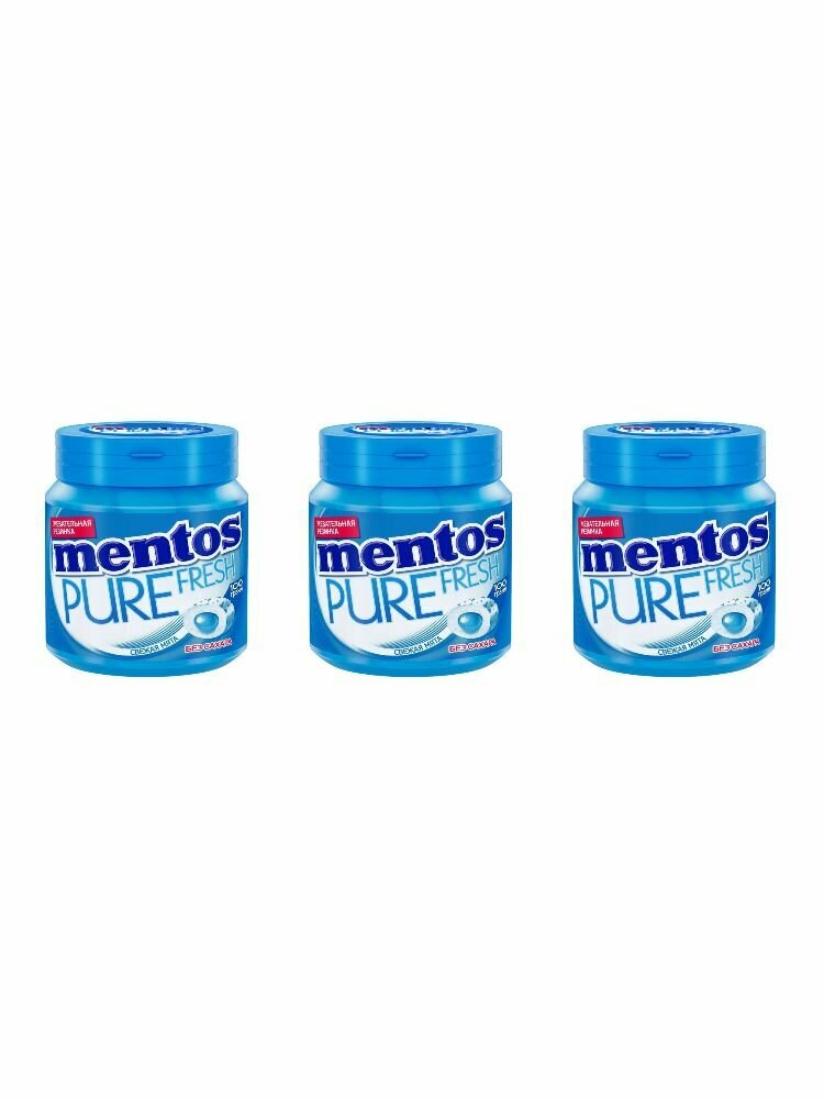 Mentos Жевательная резинка Pure Fresh вкус Свежая мята, 100г, 3 шт