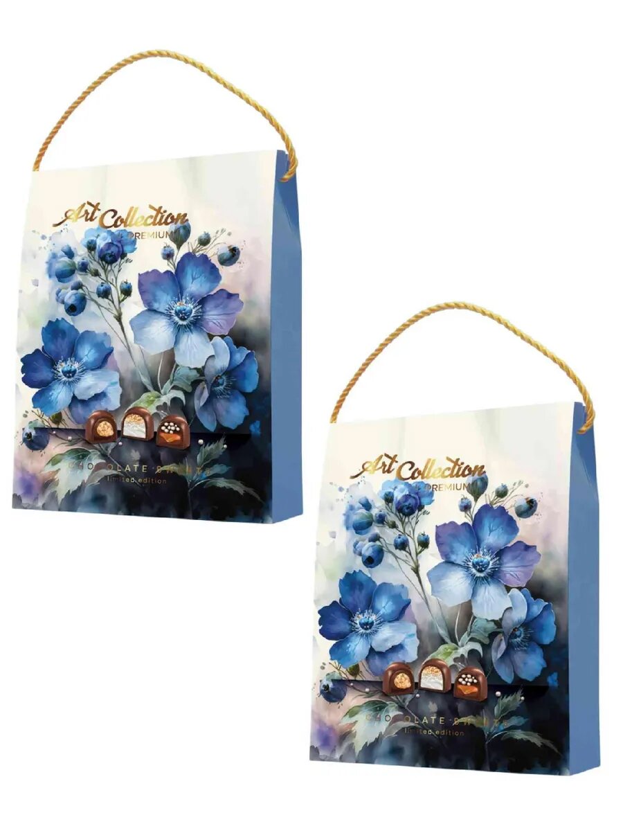 Юниаква Конфеты Art Collection синяя коробка, 180г, 2 уп