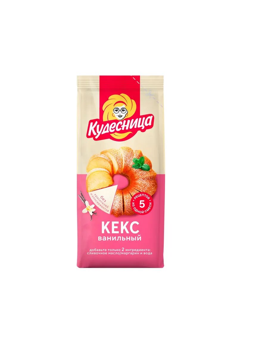 Кудесница Смесь для выпечки Кекс ванильный, 330г