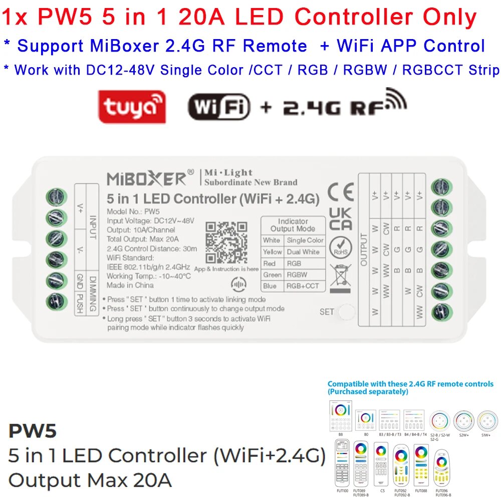 MiBoxer RGB Контроллер PZ2 PZ5 PR2 PR5 PW5 2.4G WiFi