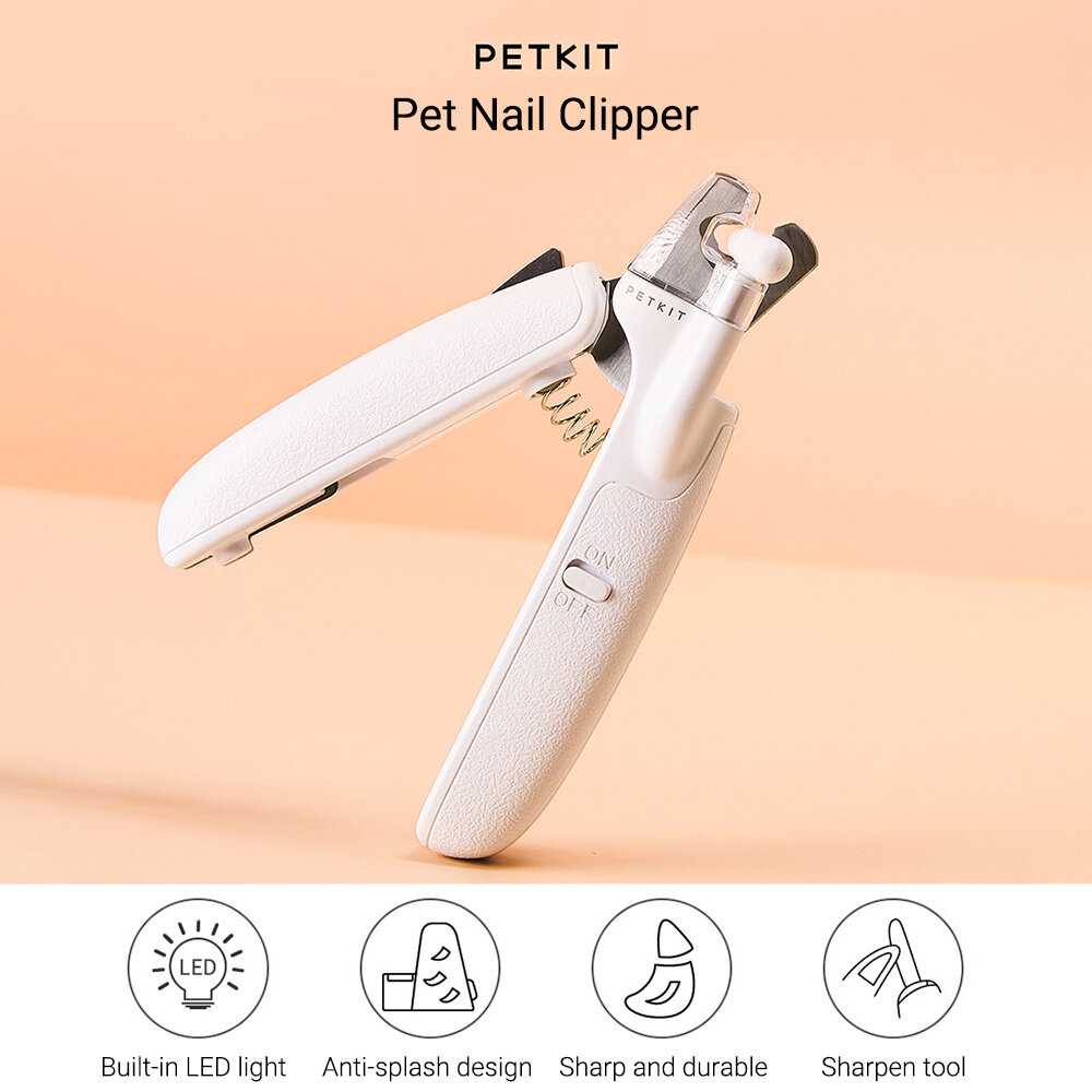 Безопасные кусачки для когтей PETKIT для кошек и собак со светодиодной подсветкой предотвращают срезание кровеносных сосудов когтей, триммер для ухода за домашними животными