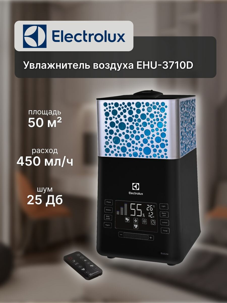 Ультразвуковой увлажнитель воздуха Electrolux Электролюкс EHU-3710D 5л 50м2 450мл/ч 110Вт