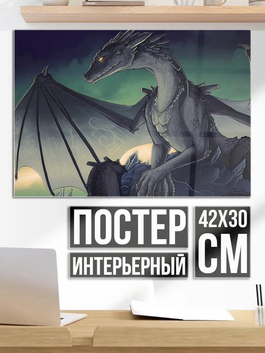 Плакат постер Сидящий дракон