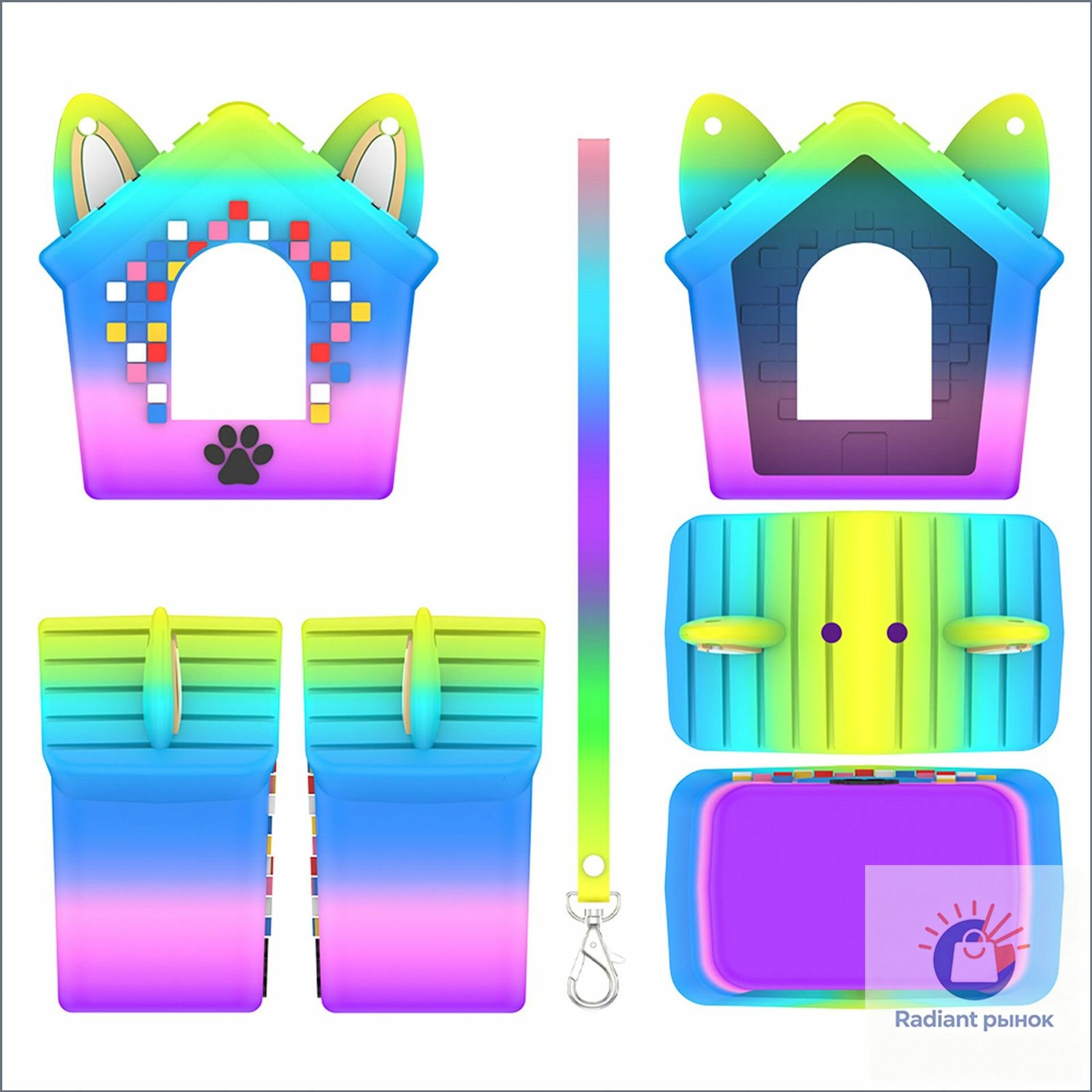 Силиконовый чехол для игровой приставки Bitzee Doghouse с ремешком