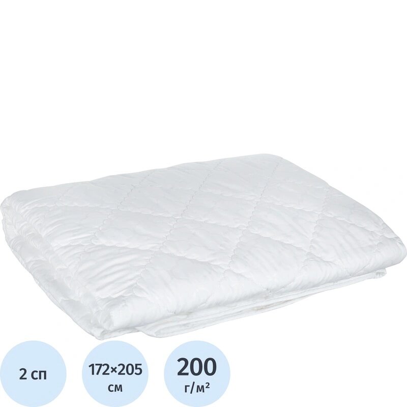 Одеяло Luscan 172х205 стег, кант, 200-250гр/м2 (холлофайбер/микрофибра), бел
