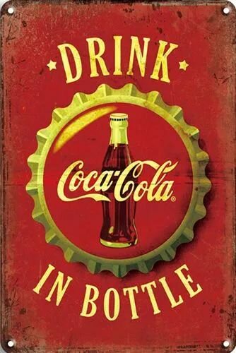 Реклама Coca-Cola, Жестяная табличка, Барный фон, домашний декор,30*20