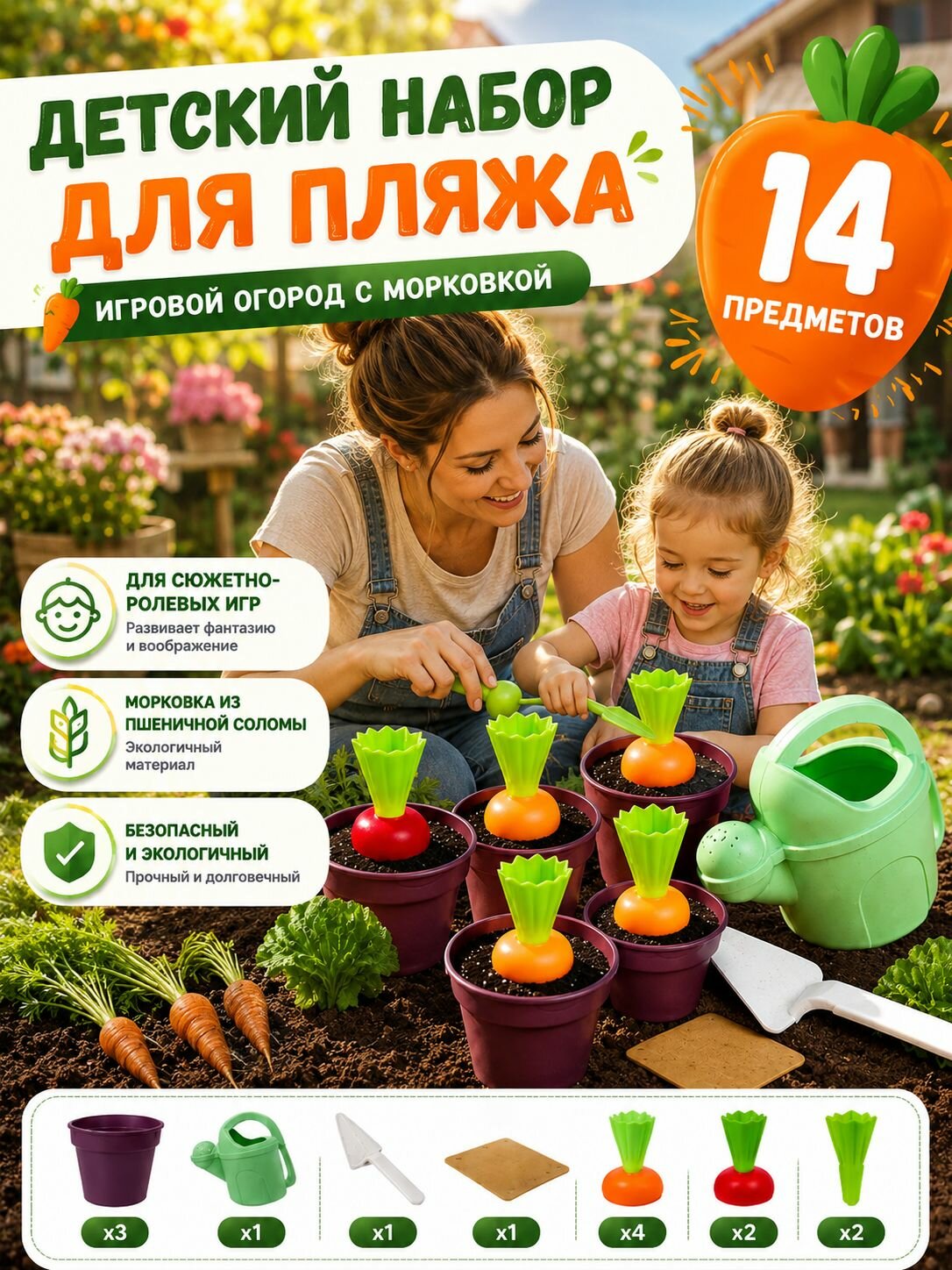 Игрушка для песочницы Детский набор для садоводства, развивающая игрушка для раннего развития