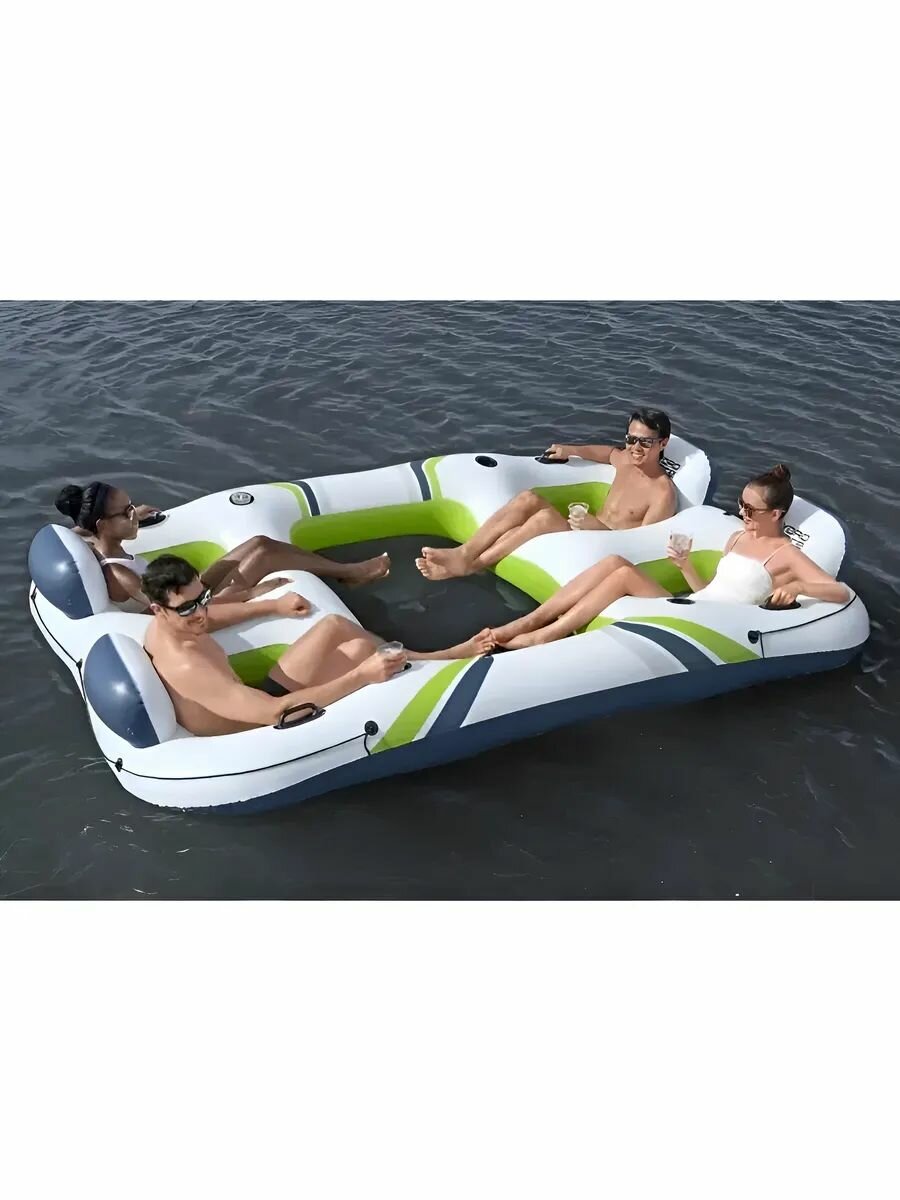 Надувной матрас-остров для плавания Bestway 291х202х51 "Breeze Bloc Island", до 400 кг.