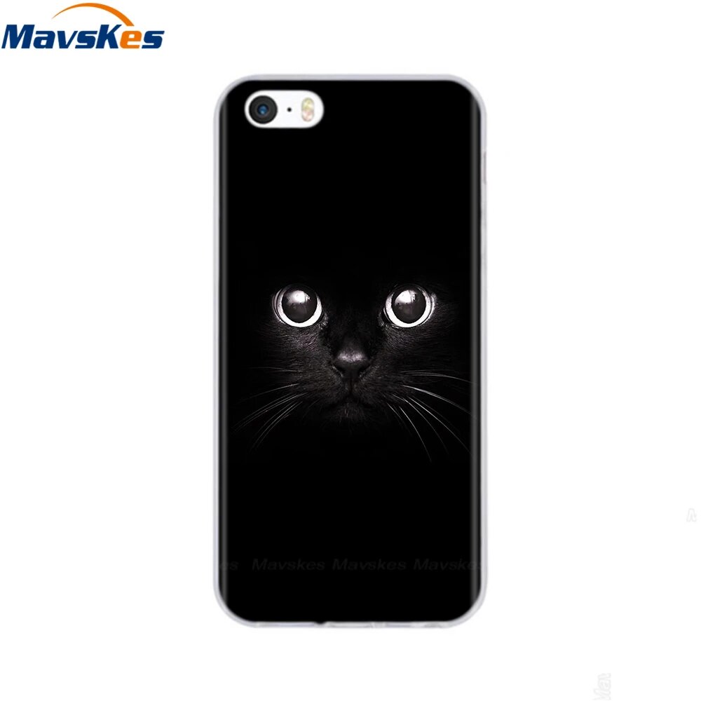 Чехол-накладка MavsKes для iPhone серии 4-7, с ярким дизайном, ТПУ Черный, 24, for iPhone 4s or 4