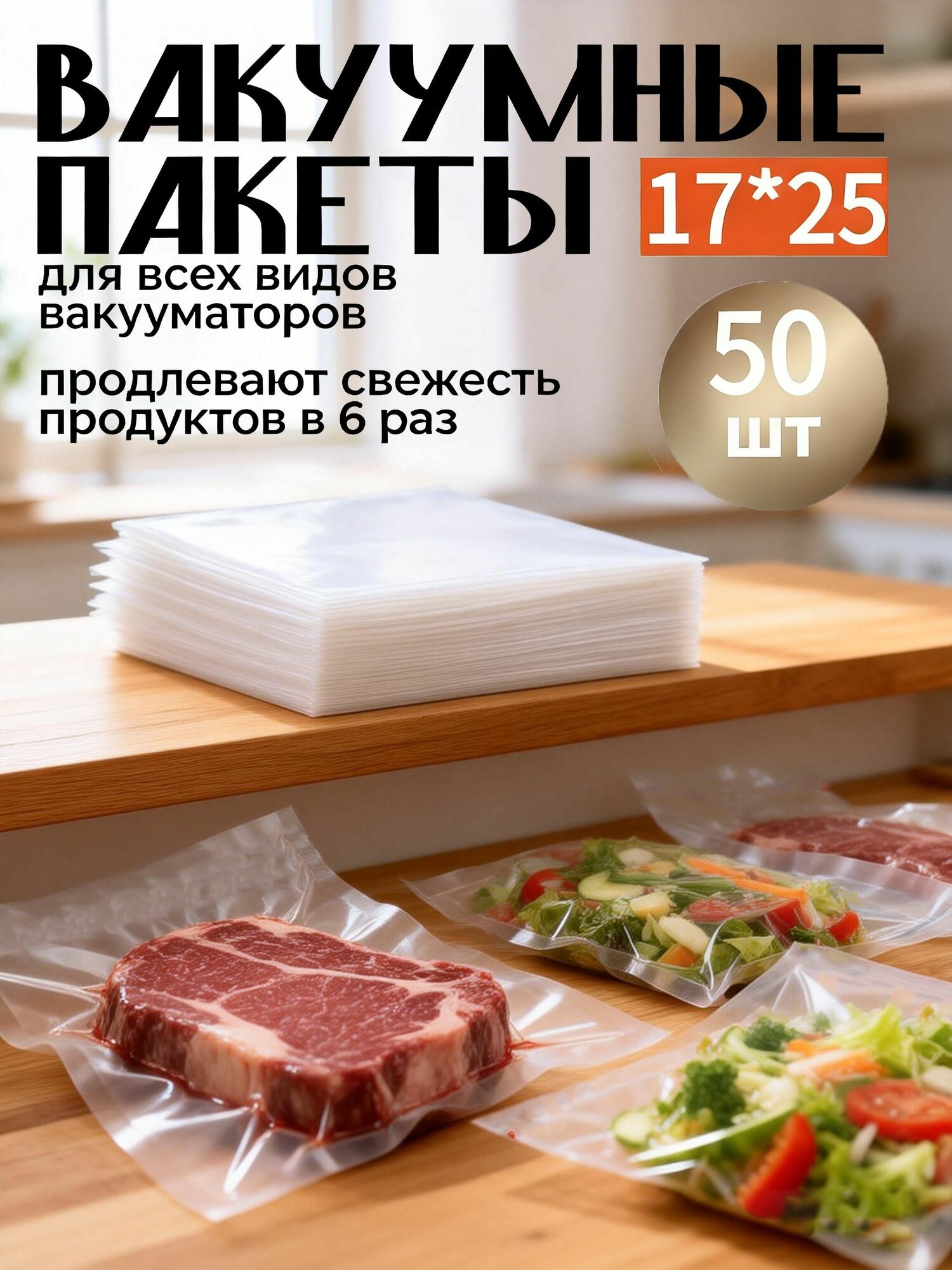 Пакеты для вакууматора, 50 шт GS