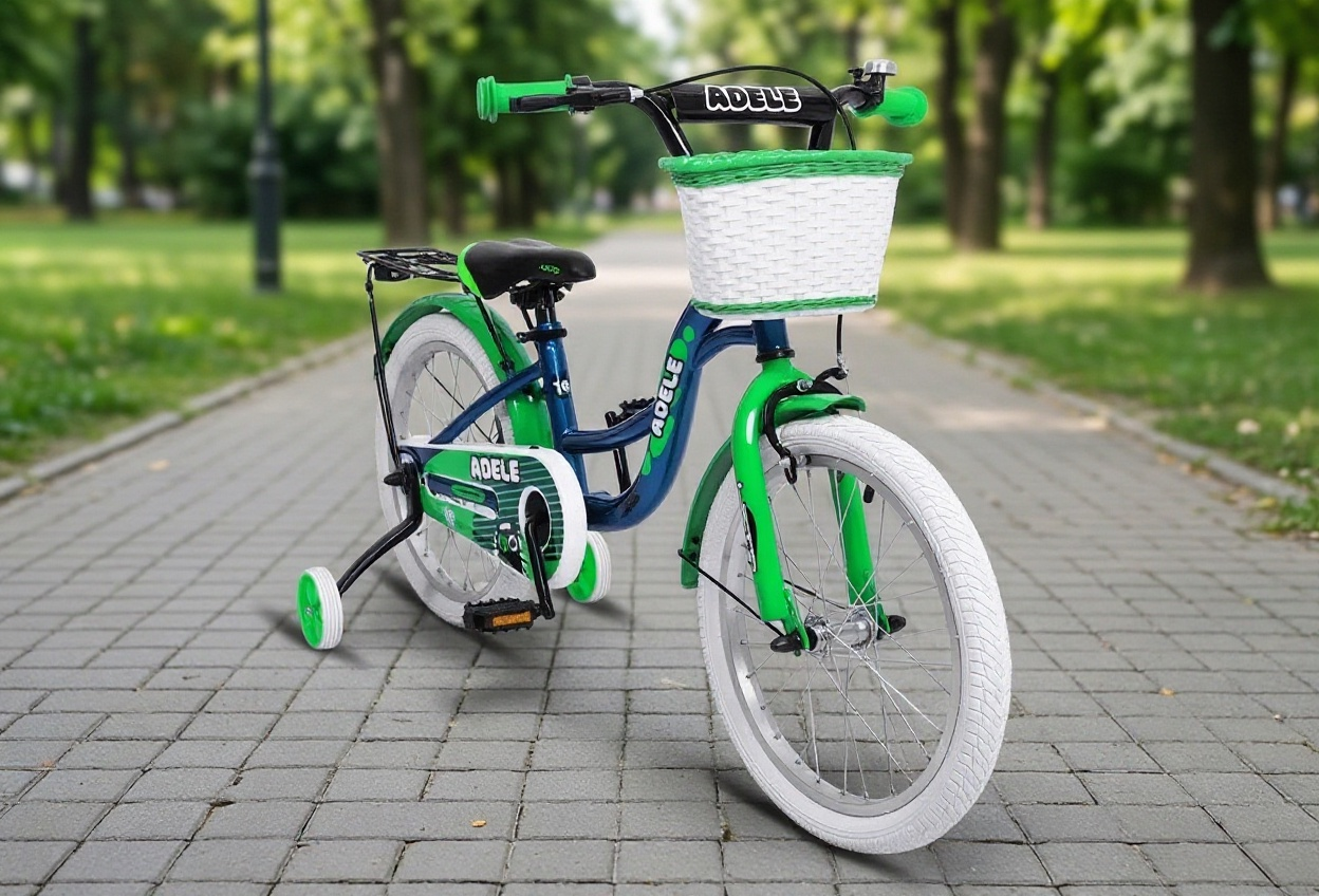 Велосипед LETO "ADELE", 18", сталь, односкоростной, V-Brake, салатово-синий