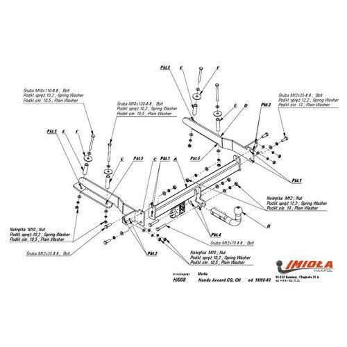 Фаркоп MERCEDES (E-CLASS (S211) (excl. AMG) ) IMIOLA h008