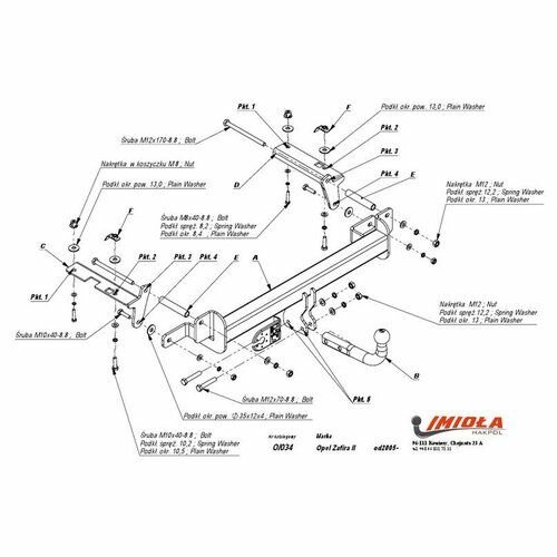 Фаркоп SKODA (FABIA I saloon (excl. RS)) IMIOLA O034