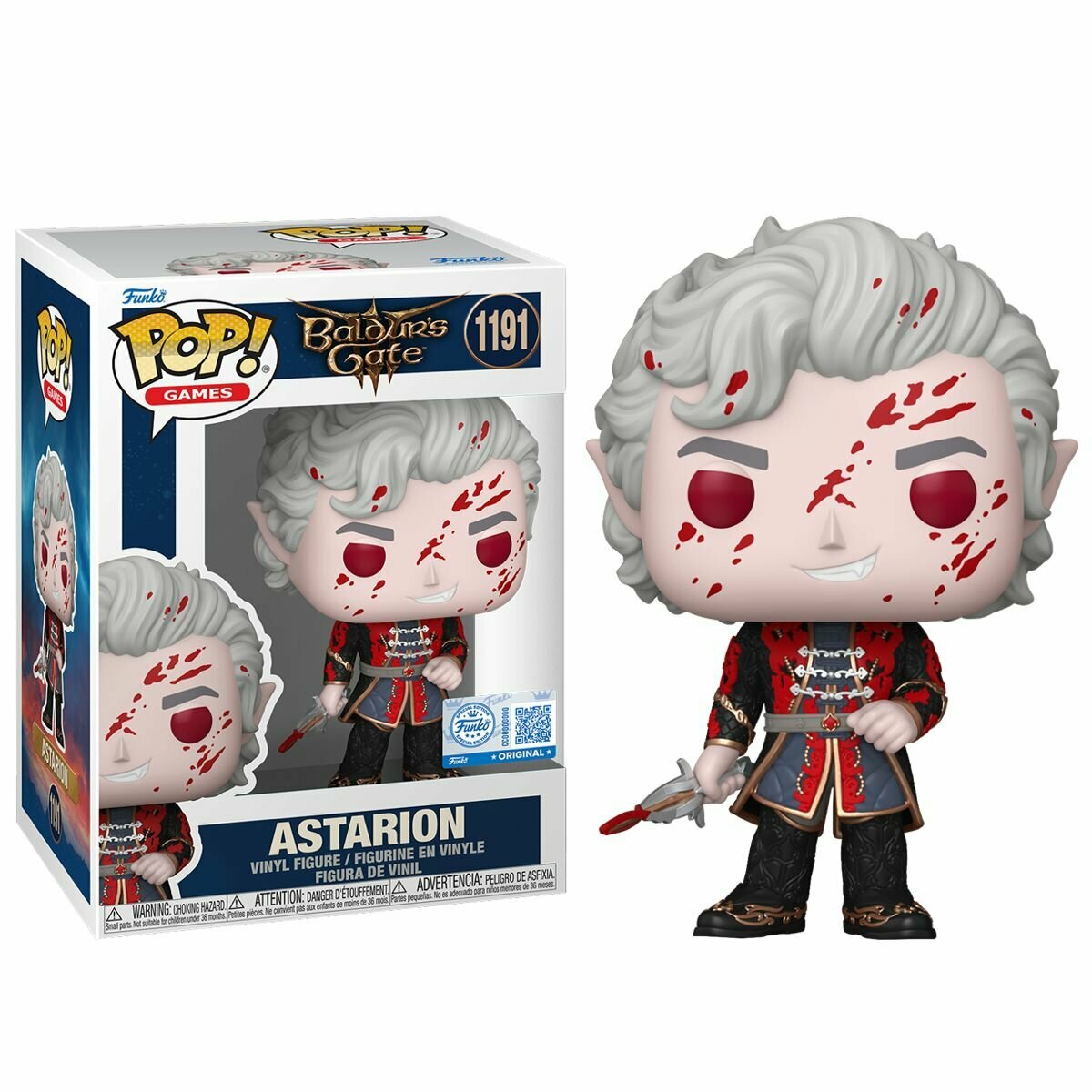Фигурка Funko POP Astarion Bloody (Эксклюзив) из игры Baldurs Gate 3 / Астарион в крови из Врата Балдура 3, Фанко ПОП