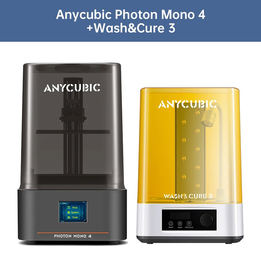 3D-принтер ANYCUBIC Photon Mono 4 AE Version LCD UV смолы с 7-дюймовым 10K высокоразрешительным экраном Высокоскоростная 3D-печать 153×87×165 мм