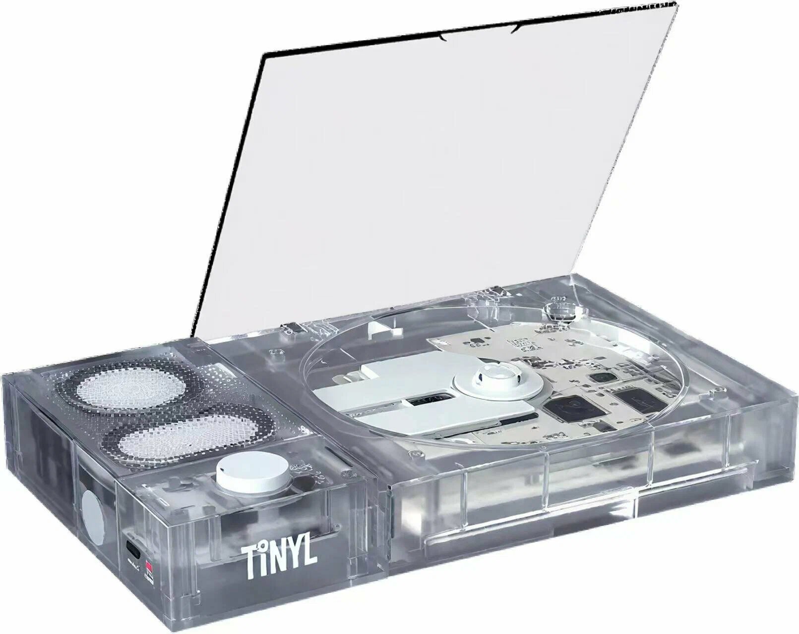 Портативный CD-плеер TINYL split, мягкий белый, Bluetooth-плеер, прозрачный дисковый проигрыватель, подарок