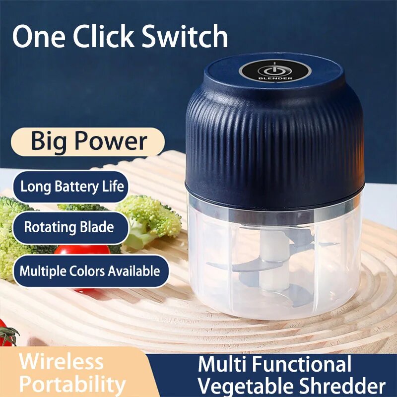 Мини измельчитель Dark Blue 250 мл, USB, 3 лезвия